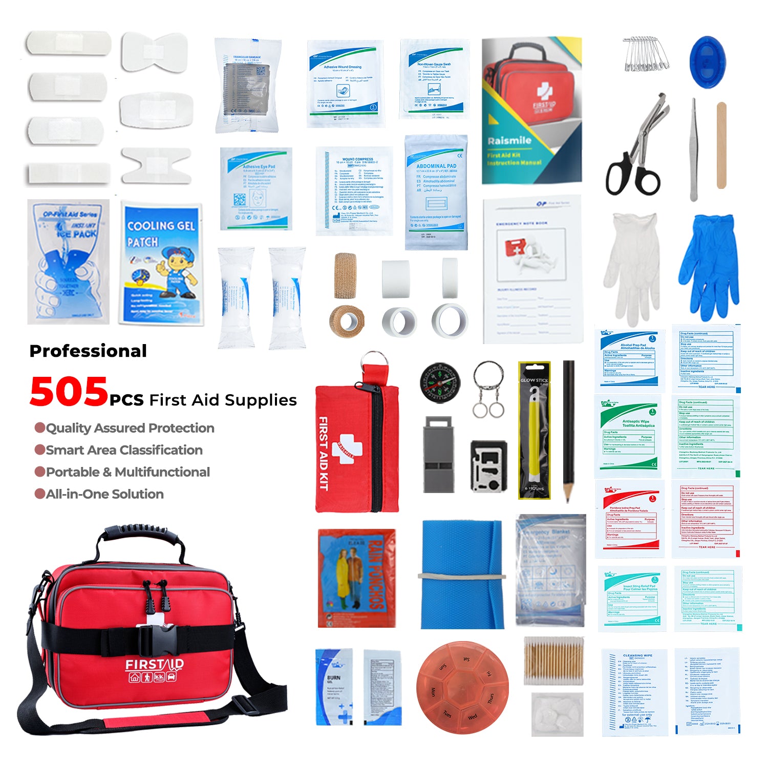 Large First Aid Kit - Comprehensive Medical Kit – Raismile